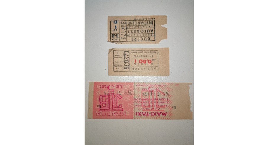 BILET VECHI AUTOBUZ ,RATA ... / PRET PER BUCATA , MAXI TAXI .CRAIOVA ...