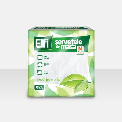 Servetele de Masa 100 Buc/Set, 1 Strat, 25x25 cm, Albe, Pachete ...
