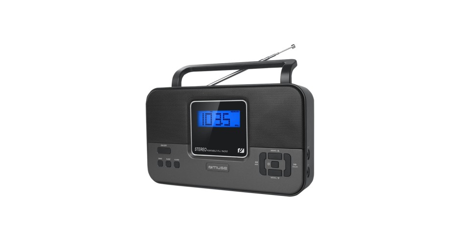 Radio Portabil MUSE M-087 R, Functii de Ceas, Alarma si Somn, LED albastru, FM stereo/MW, Negru ...