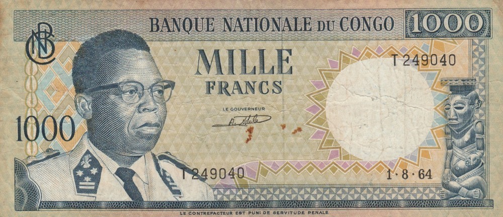 Congo 1000 Francs 1964 P.-8a VF | arhiva Okazii.ro