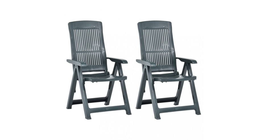 Scaune de gradina rabatabile, 2 buc., verde, plastic | arhiva Okazii.ro