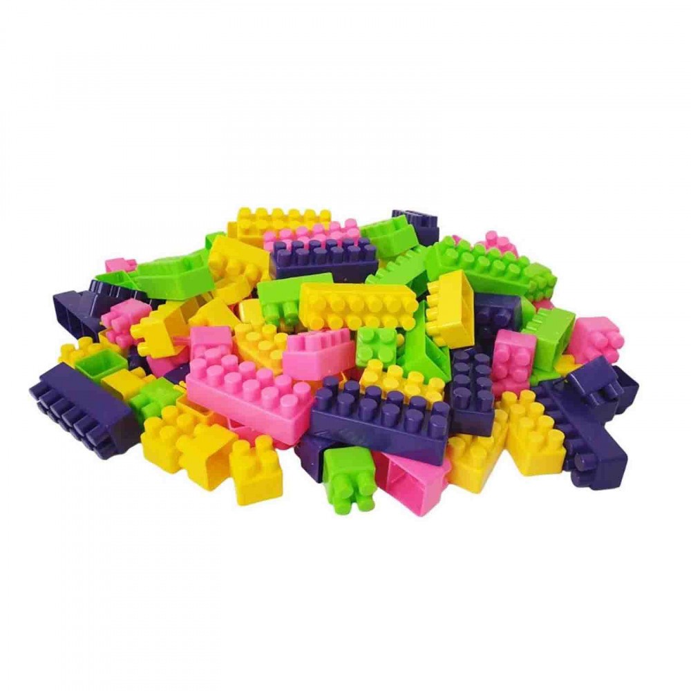 Set 200 cuburi de construit din plastic, cu Ghiozdan, multicolore ...