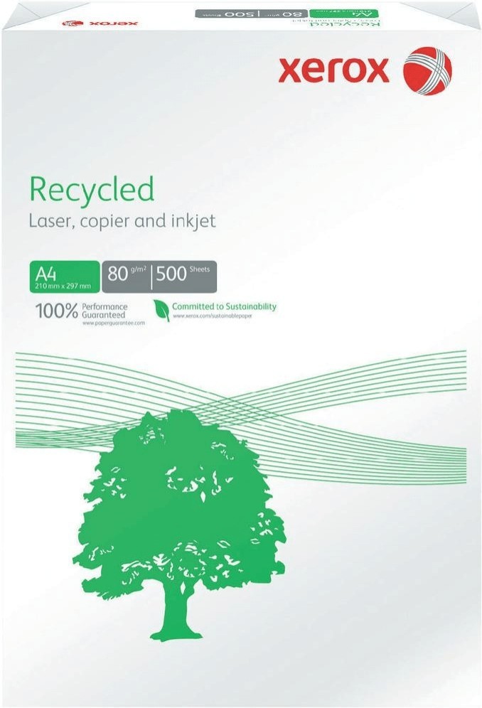 Computer Paper Xerox Recycled A4 Copier Paper – 80gsm, White, 500 To ...