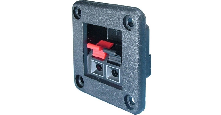 Conector boxe 2 pini, montare pe panou - 123654 | arhiva Okazii.ro