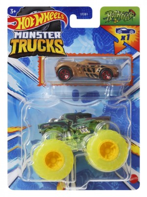 Mattel Hot Wheels Monster Truck si masinuta metalica HotWeiler, scara 1:64 | Okazii.ro