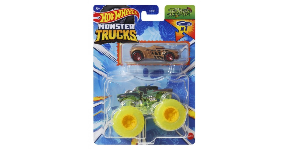 Mattel Hot Wheels Monster Truck si masinuta metalica HotWeiler, scara 1:64 | Okazii.ro
