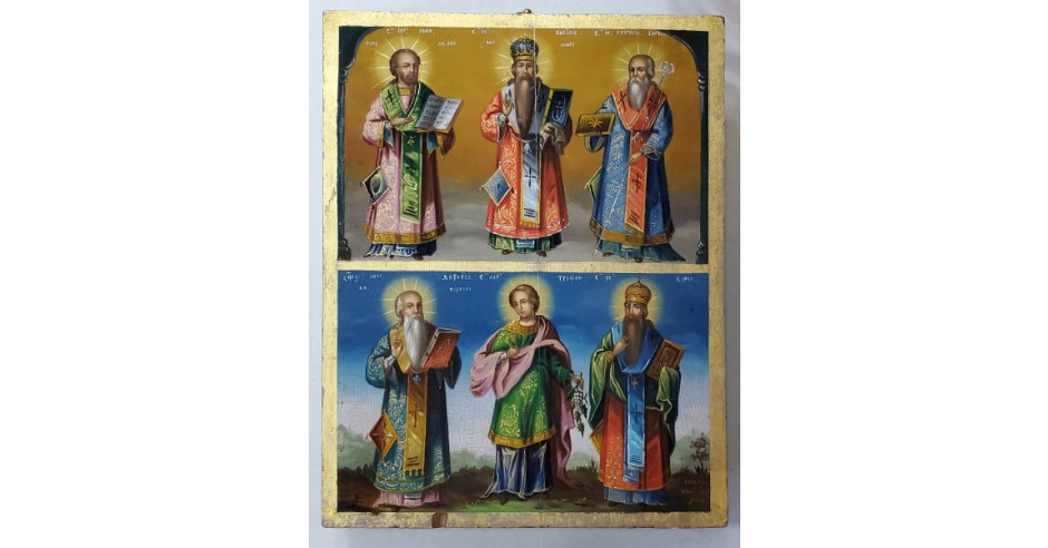Sf. Ioan, Sf. Vasilie, Sf. Grigorie, Sf. Doroftei, Sf. Trifon si Sf ...