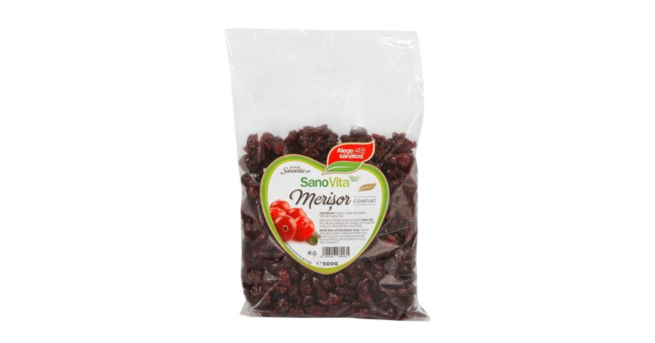 Merisoare Confiate Sano Vita, 500g, Sano Vita Merisoare, Merisoare ...