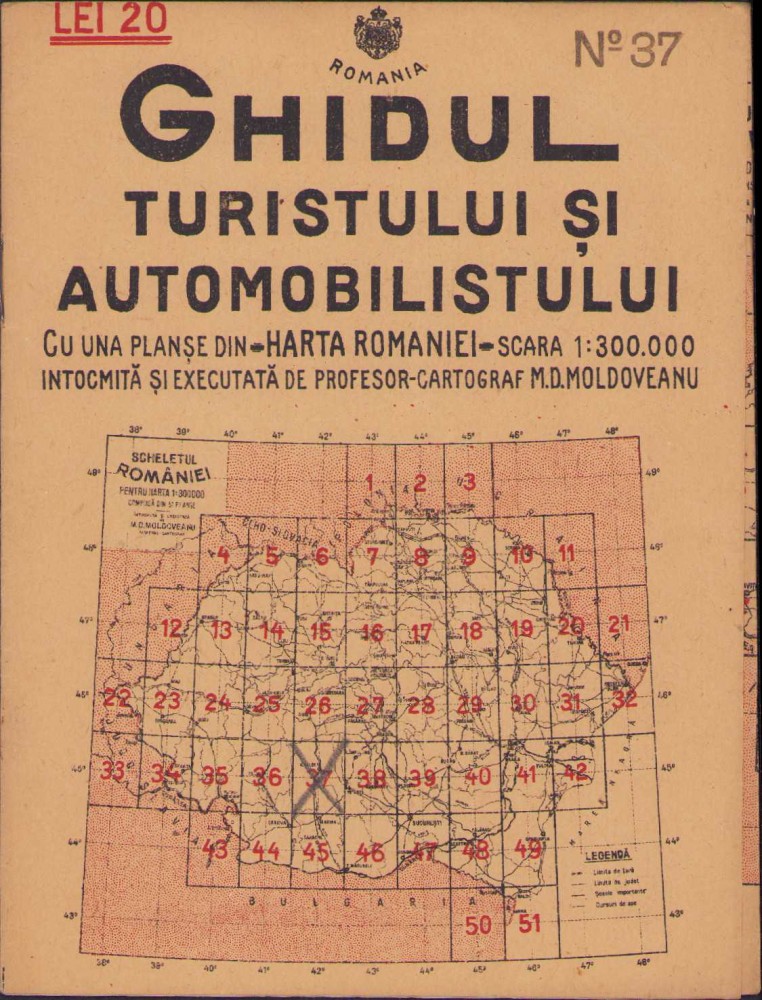 Ghidul turistului si automobilistului harta nr 37 Ramnicu Valcea 1936 ...