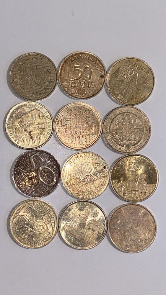 SET 12 MONEDE COMEMORATIVE DE 50 BANI DIFERITE (2010-2021)/ VEZI POZE ...