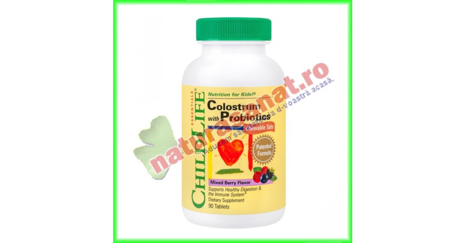Colostru cu Probiotice 90 tablete masticabile - Childlife Essentials ...
