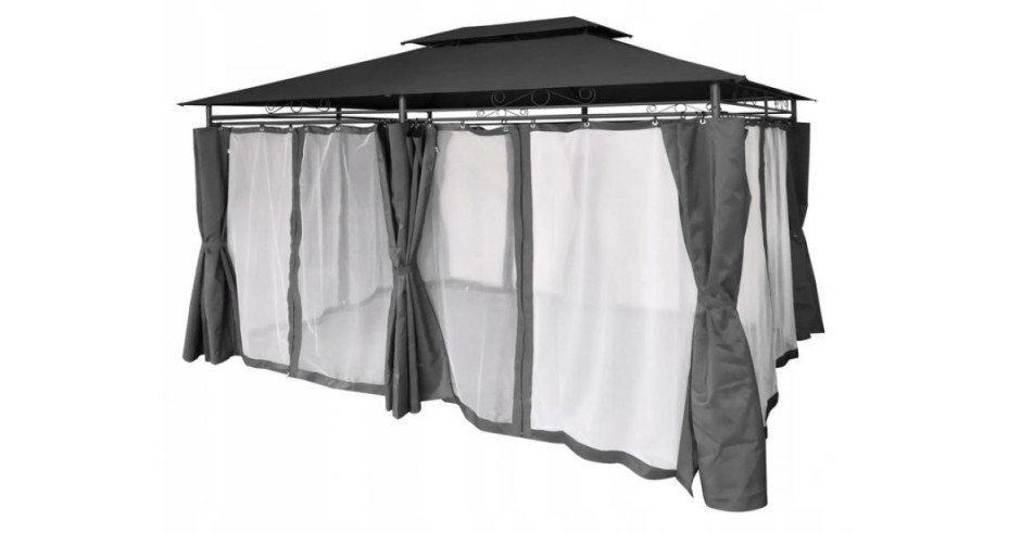 Cort Pavilion 3x4m pentru Curte sau Gradina cu Pereti si Plasa Anti ...