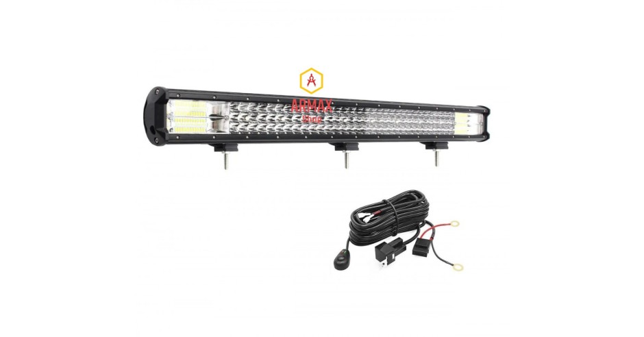 Set Proiector Led Bar Offroad Armax 102 Cm 540w + Cablaj Releu Buton ...