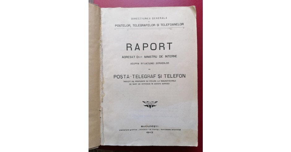 Raport asupra seviciilor de Posta Telegraf si Telefon | Okazii.ro