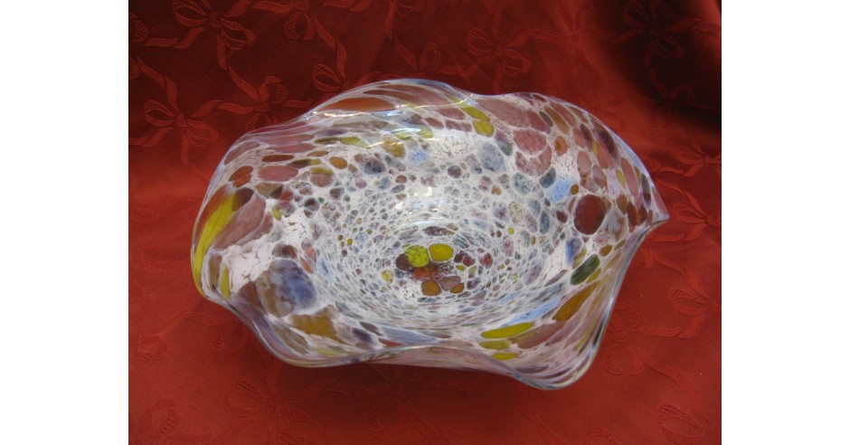 FRUCTIERA CRISTAL COLORAT / STICLA DE MURANO 24 CM | arhiva Okazii.ro