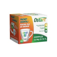 Pachet Ostart Complex Ca+Mg+Zn+Se+D3, comprimate + cana, Fiterman ...