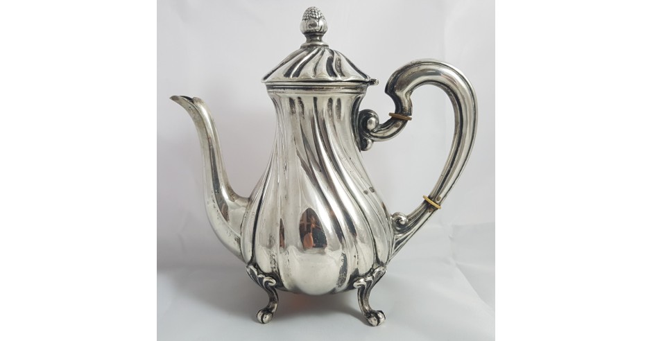 Superb vas vechi pentru lapte /mic ceainic din argint art nouveau cca ...