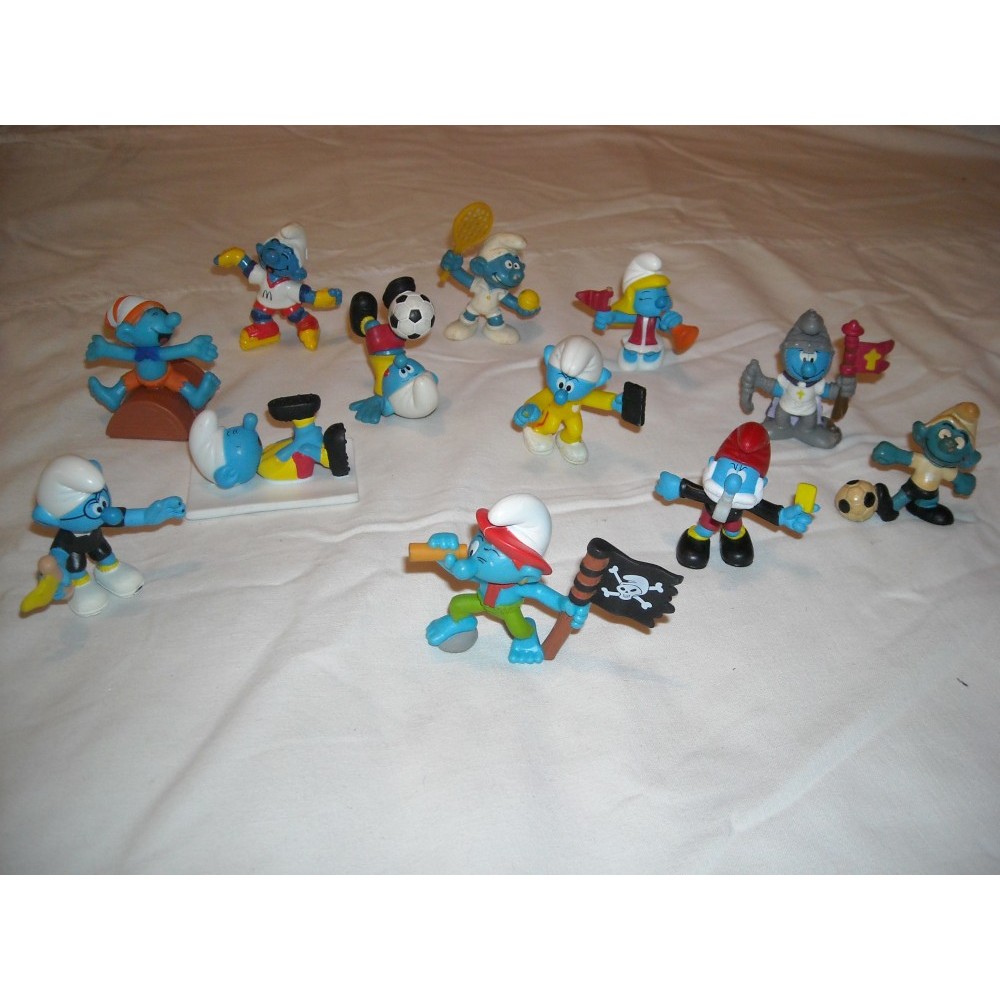 Strumfi, smurfs - 12 figurine medii strumf din cauciuc - set 1 | Okazii.ro