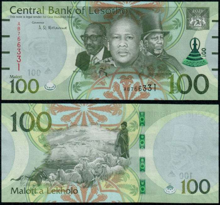 LESOTHO - 100 MALOTI 2021 - P NEW - UNC | Okazii.ro