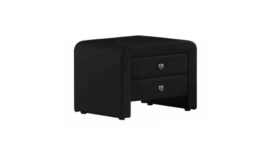 Noptiera dormitor,de lux, tapitata, piele eco neagra,50x37x38cm,Bortis ...