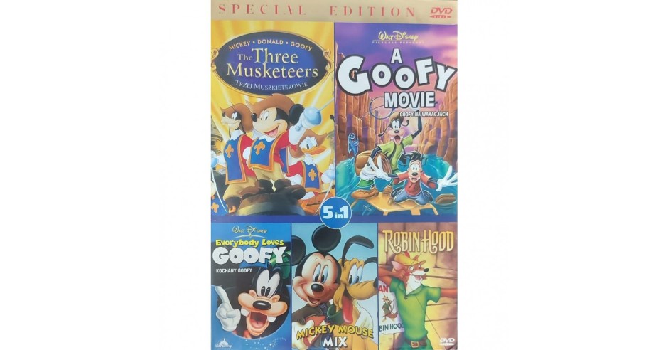 DVD 5 in 1 /The Three Musketeers /A Goofy Movie /Everybody Loves Goofy ...