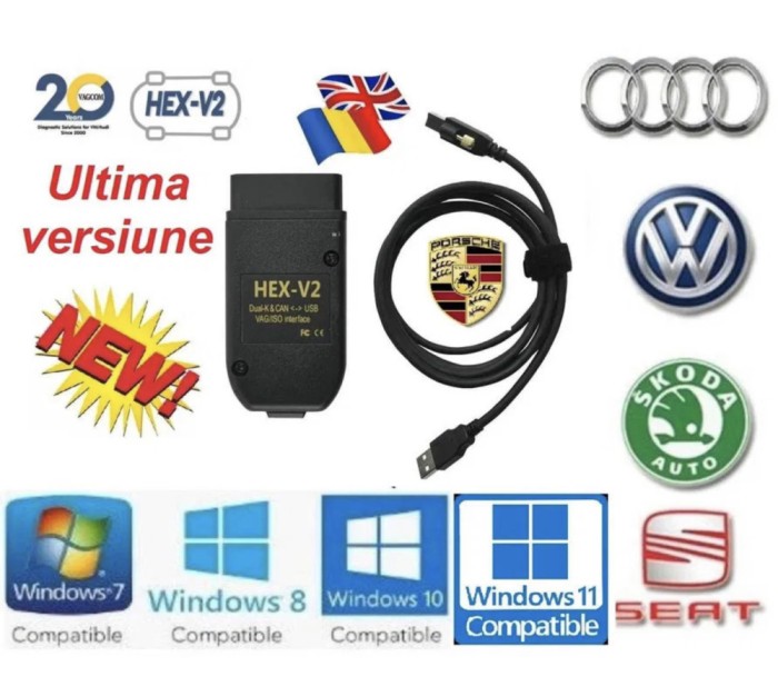 Teste auto VCDS Romana-Engleza VW AUDI SKODA SEAT 23.11 Hex V2 ultima ...