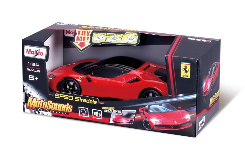 Maisto masinuta cu sunete si lumini ferrari sf90 stradale scara 1 la 24 ...