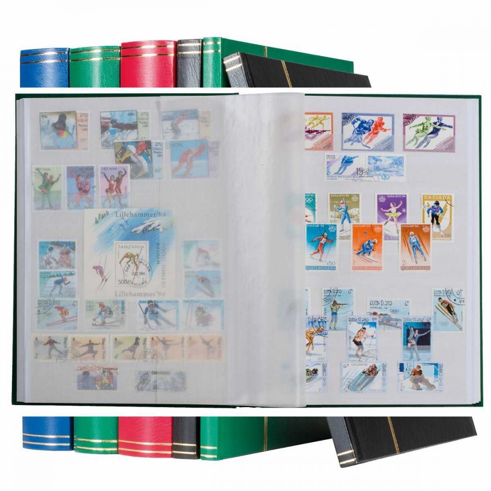 Clasor timbre format A5 cu opt file (16pagini) albe, verde | arhiva ...