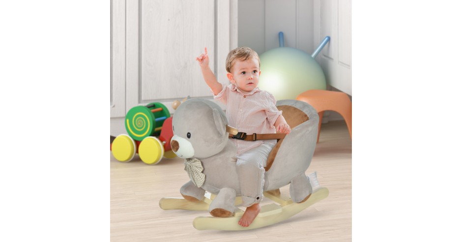 HOMCOM Cal tip Balansoar in Forma de Urs pentru Copii 18-36 luni ...