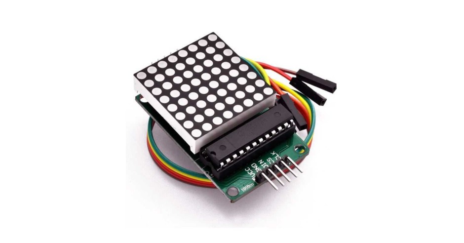 Modul LED MATRIX 8X8 campuri 32x32 mm rosu 5V Interfata SPI inclus ...
