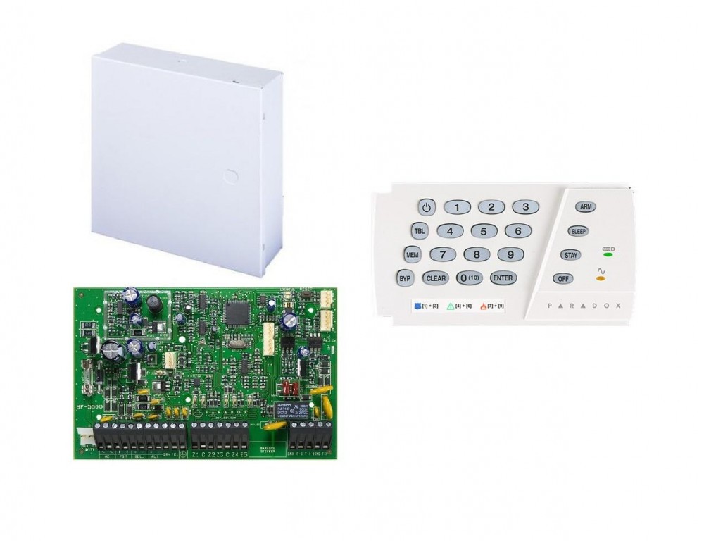 CENTRALA alarma PARADOX, panou control SP5500; 5 intrari de zona sau 10 ...