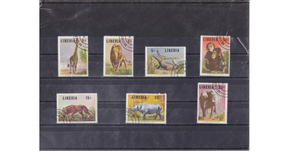 A12 S3 12 - Timbre foarte vechi - Liberia - animale salbatice, Fauna ...
