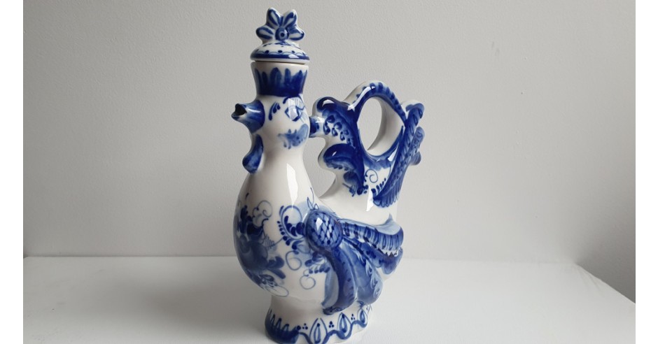 Splendida CARAFA, ULCIOR, CANA, VAS CU CAPAC portelan Lomonosov, Rusia ...