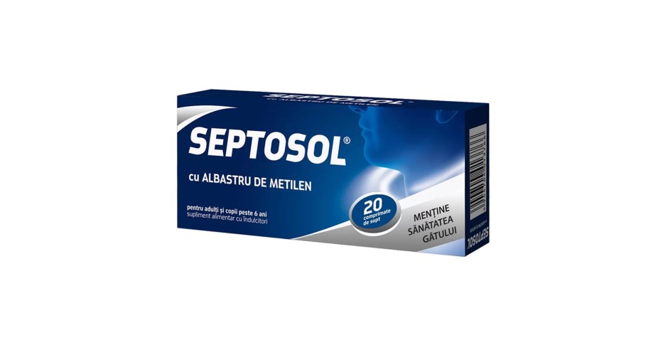 Septosol cu albastru de metilen, 20 comprimate de supt, Biofarm | Okazii.ro