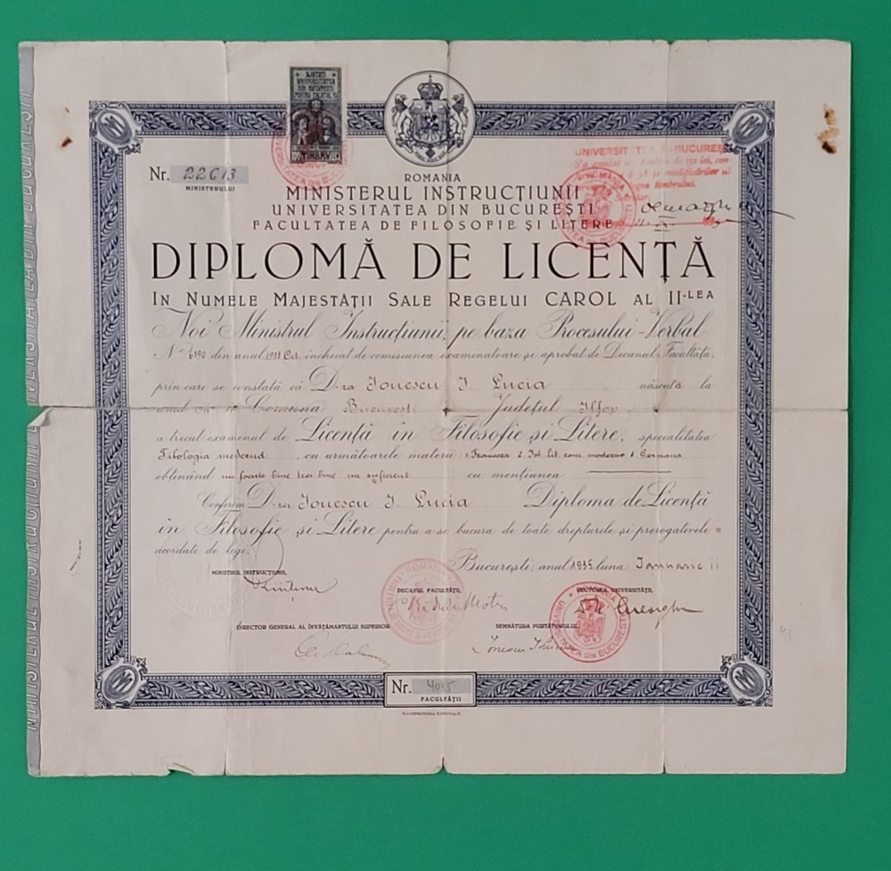 Diploma de Licenta, perioada interbelica | arhiva Okazii.ro