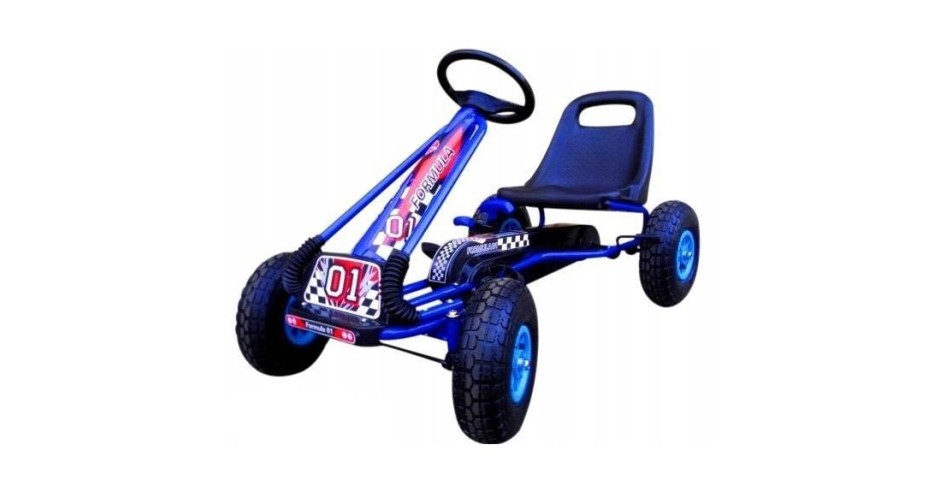 Kart cu pedale Gokart 3-7 ani cu roti gonflabile G1 R-Sport - Albastru ...