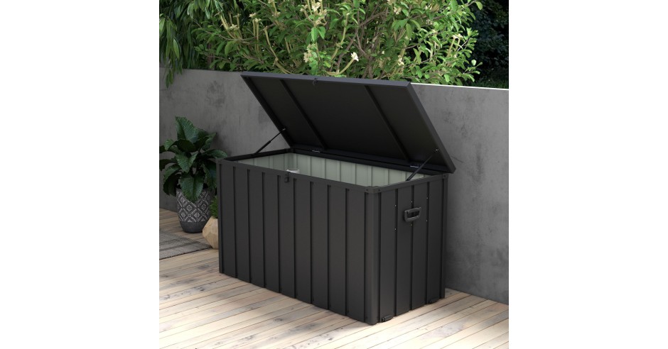 Outsunny Cutie de depozitare 450 de litri pentru exterior cu roti ...