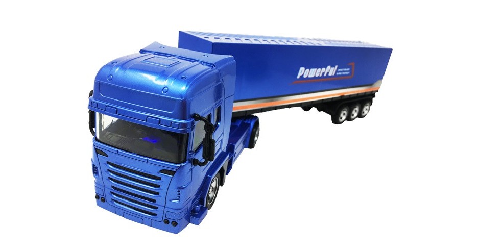 Jucarie Tir cu telecomanda albastru | arhiva Okazii.ro