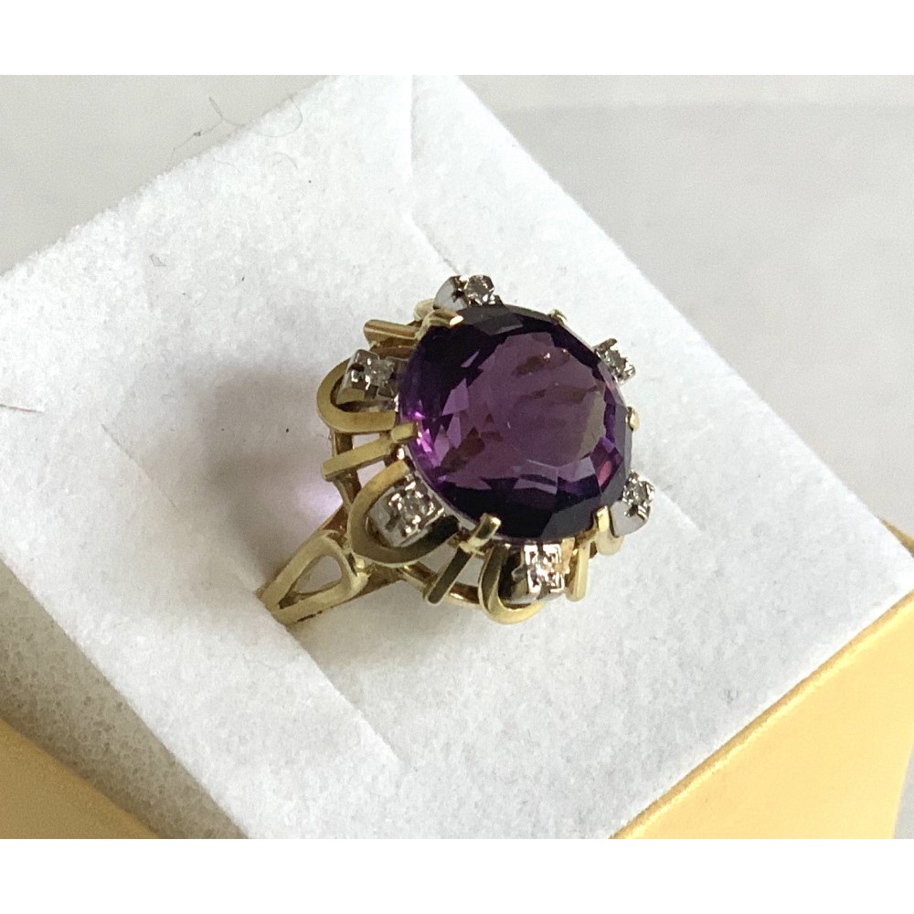 INEL DAMA CU PIATRA MOV DIN AUR 14 K | arhiva Okazii.ro