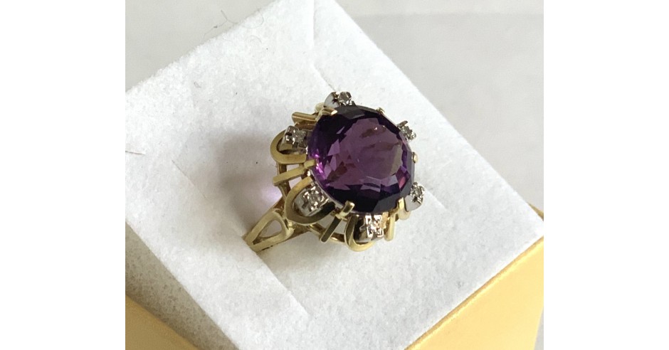 INEL DAMA CU PIATRA MOV DIN AUR 14 K | arhiva Okazii.ro