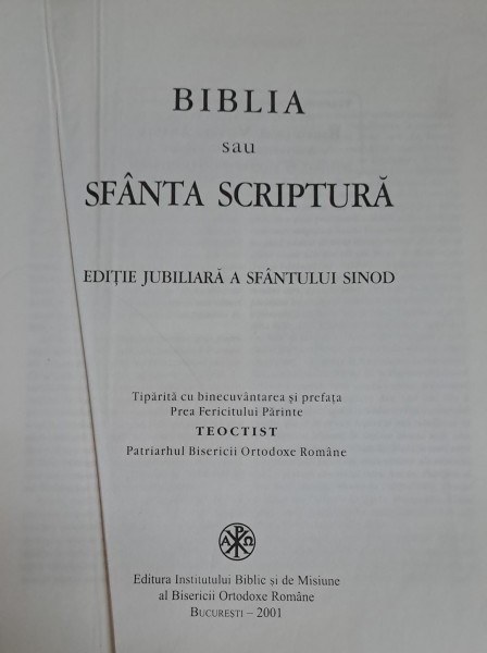 BIBLIA SAU SFANTA SCRIPTURA | Okazii.ro