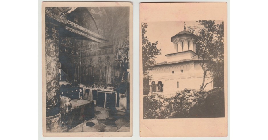 Romania anii 30, 2 CP ilustrate Manastirea Horezu - Bolnita si ...