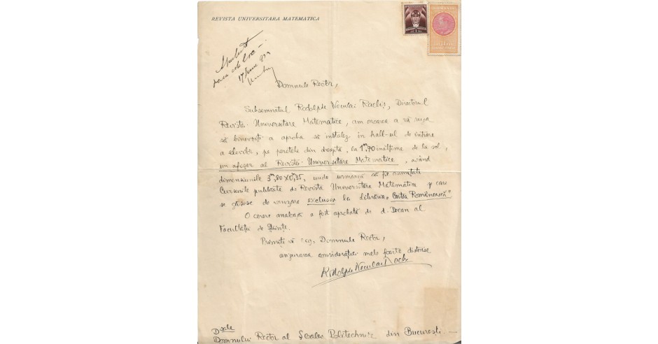 A1080 Cerere olografa Neculai Raclis Revista Universitara Matematica ...