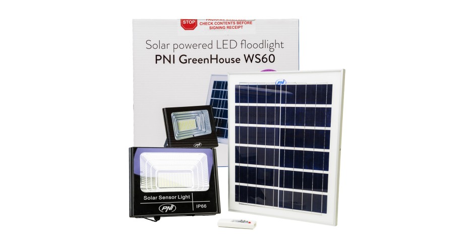 Resigilat : Reflector LED 50W PNI GreenHouse WS60 cu panou solar ...