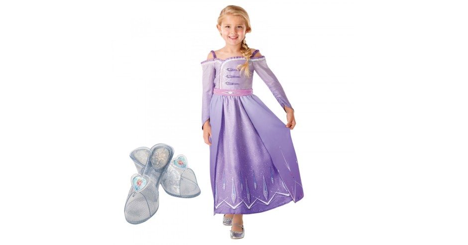Set costum Disney Printesa Elsa si papuci din plastic pentru fete ...