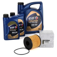 Pachet Revizie Ulei Motor Elf Evolution Full Tech FE 5W-30 5L + 2 Buc ...