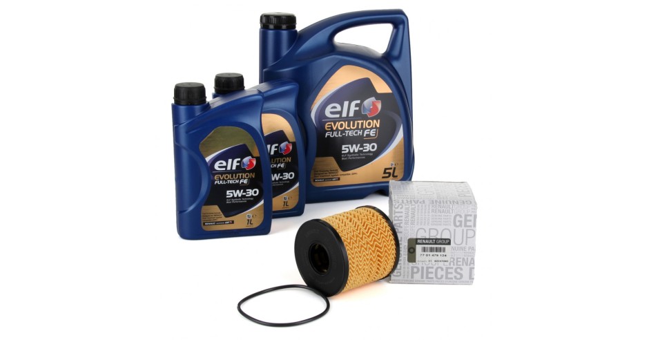 Pachet Revizie Ulei Motor Elf Evolution Full Tech FE 5W-30 5L + 2 Buc ...