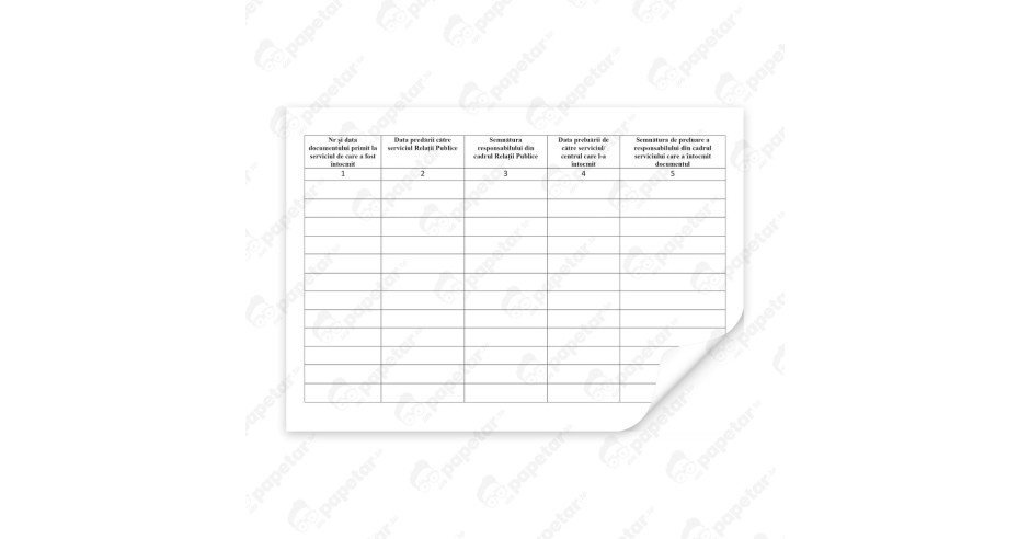 Condica predare primire corespondenta, asezare orizontala, format A5 ...