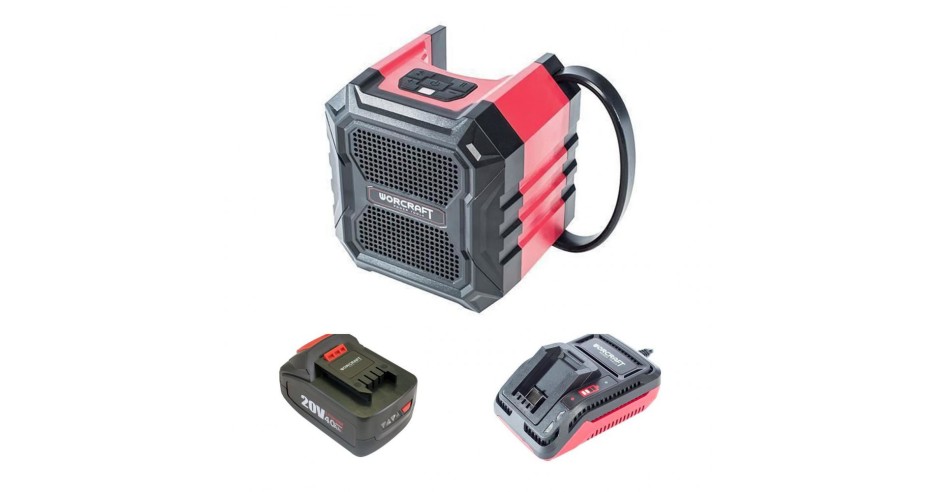 Boxa portabila, bluetooth, cu acumulator 4 Ah, incarcator 20V Li-ion ...