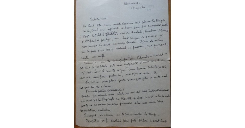 Scrisoare S. Luchian catre Cecilia Vasilescu , transcrisa olograf de ...